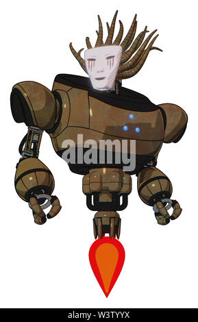 Robot containing elements: humanoid face mask, light chest exoshielding ...