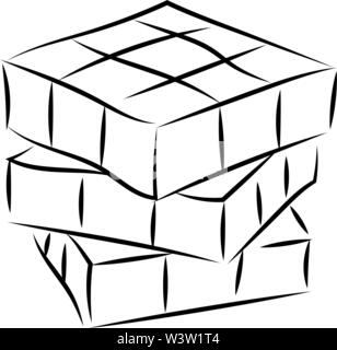 3d Cube icon, symbol illustration. Building, cargo icon. Squares cubic ...