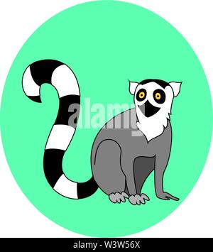 Cute lemur icon. Cartoon of cute lemur vector icon for web design ...