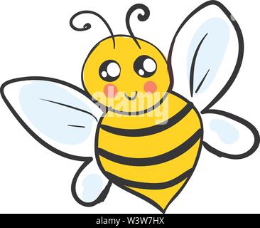 Small cute honey bee hand drawn seamless background, vector drawing ...