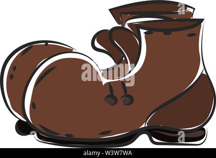 Brown boots, illustration, vector on white background Stock Vector ...