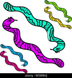 Snakes isolated on black background. Happy chinese new year zodiac sign ...