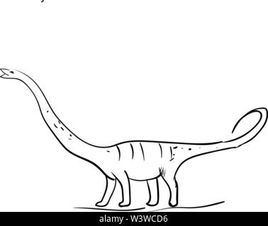 Long-neck dinosaur clipart, extinct animal illustration vector Stock ...