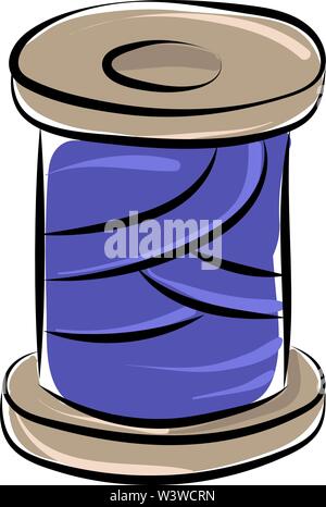 Purple thread, illustration, vector on white background Stock Vector ...