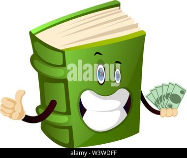 Hand Holding Bank Saving Book and Money Collection Stock Vector Image ...