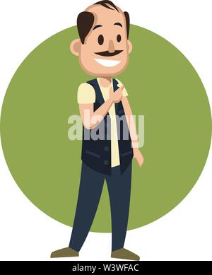 smiling businessman character on white background vector illustration ...