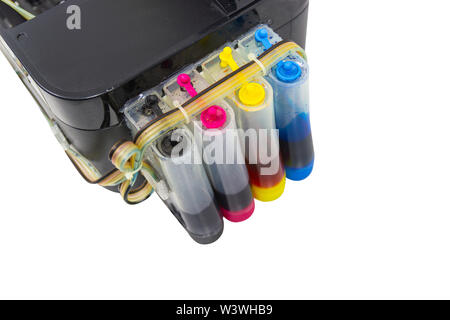 color tank on inkjet printer with Installed on the outside of the ...