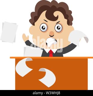 Angry man icon. Flat illustration of Angry man vector icon isolated on ...