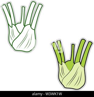 fennel vector icon. Vegetable green leaves. Greenery. Culinary herb ...