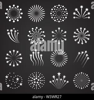 Firework related icons set on background for graphic and web design ...
