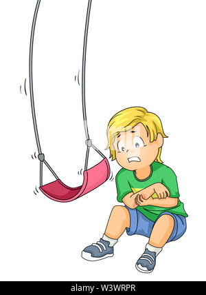 Illustration of a Kid Boy Falling Down the Floor Stock Photo - Alamy