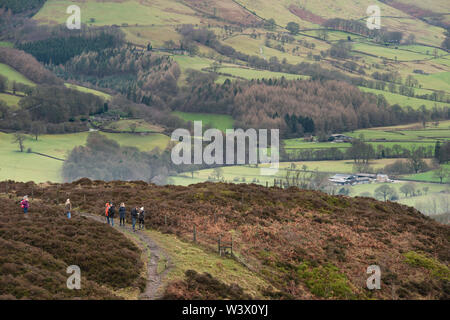Beautiful moody Winter landscape image of Peak District in England ...