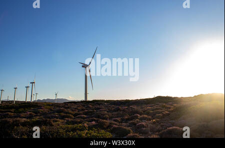 Wind farm, wind park in Vrouchas, Crete Stock Photo - Alamy
