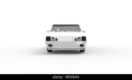 3d rendering of a simple sedan car model isolated in studio background ...
