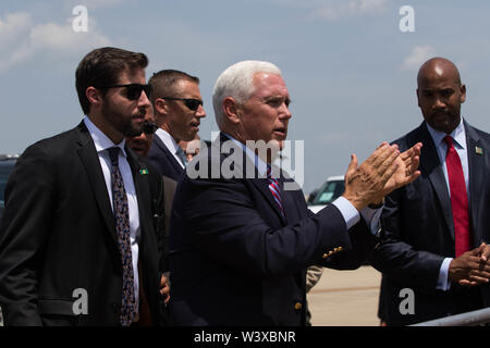 Vice President Mike Pence arrives to speak at a campaign rally in front ...