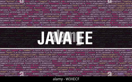 Java EE with Abstract Technology Binary code Background.Digital binary ...