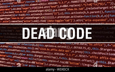 Dead code concept with Random Parts of Program Code. Dead code with ...