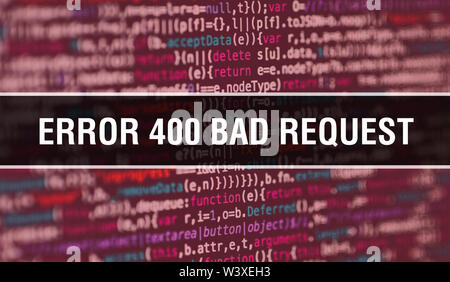 Error 400 Bad Request with Binary code digital technology background. Abstract background with ...