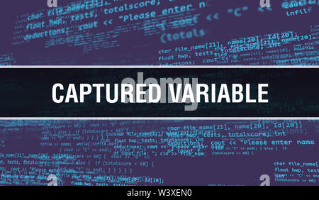 Captured variable concept with Random Parts of Program Code. Captured variable with Programming ...