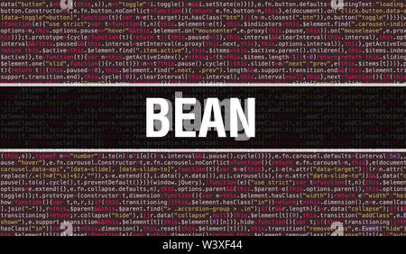Bean text written on Programming code abstract technology background of ...