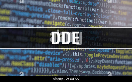 DDE with Binary code digital technology background. Abstract background ...