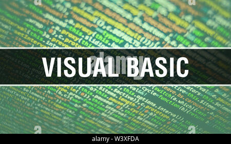 Visual Basic text written on Programming code abstract technology ...