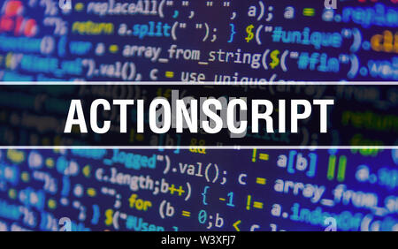 software developer concept with Random Parts of Program Code. software developer with ...