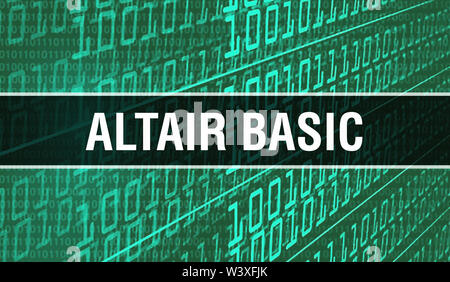 Altair BASIC concept illustration using code for developing programs and app. Altair BASIC ...