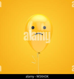 Unhappy sad face emoji floating balloon Stock Photo - Alamy