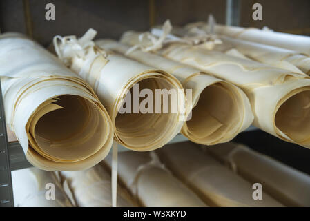 Parchment makers workshop UK Stock Photo - Alamy
