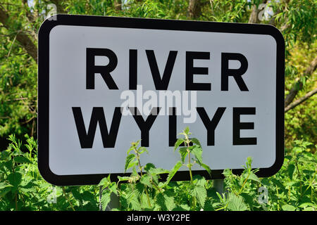 River Wylye sign, Wiltshire Stock Photo - Alamy