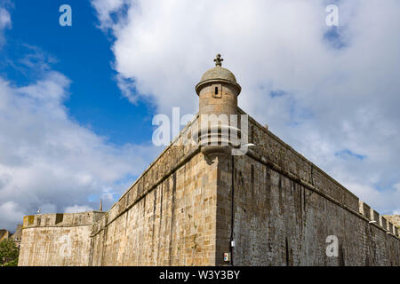 small turret on a corner of the ramparts of Saint Malo, Brittany ...