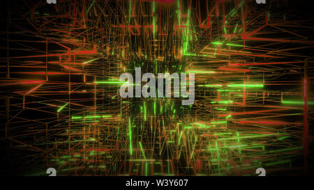 green orange wireframe visual design background 3d rendering Stock ...