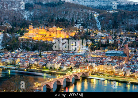Germany, Baden-WÃ¼rttemberg, Heidelberg. Altstadt (Old Town) on the ...