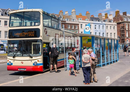 Bus in Weymouth Dorset Stock Photo - Alamy