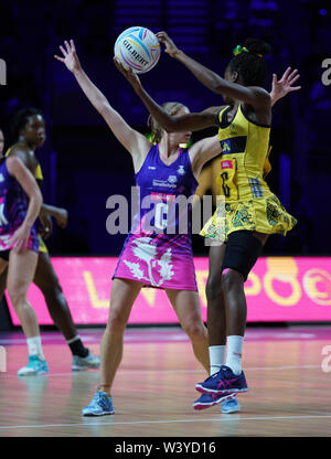 Nicole Dixon (Jamaica) in action at the M&S Bank Arena during a ...