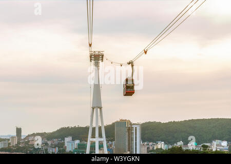 Cable car station and Queen cable car in the Sun World Halong park ...