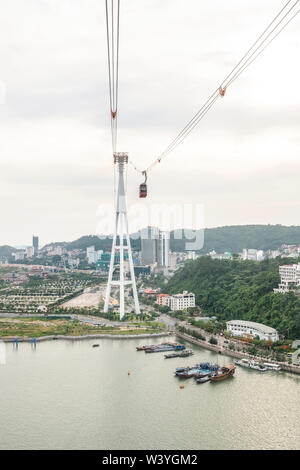 Cable car station and Queen cable car in the Sun World Halong park ...