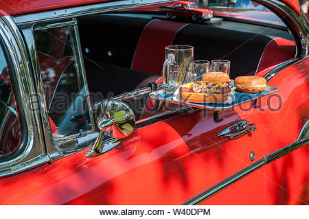 FOOD TRAY ON CAR WINDOW Stock Photo - Alamy