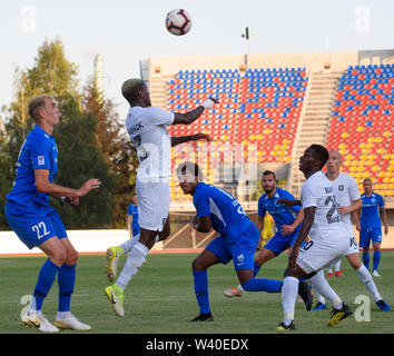 RIGA, LATVIA. 18th of July, 2019. Vitalijs Maksimenko, celebrates win ...