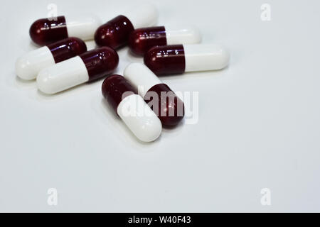 High doses of medicine for treatment. Assorted pharmaceutical pills ...