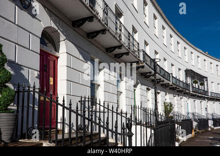 Elegant Regency buildings on the Royal Crescent, Cheltenham, UK Stock ...