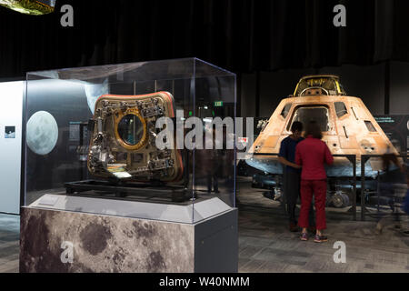 apollo command module on a saturn five rocket at the apollo saturn v ...