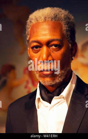 A wax figure of actor Morgan Freeman Stock Photo - Alamy