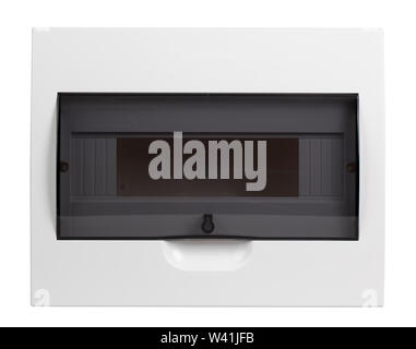 Electricity distribution box. Fusebox. Isolated on white background ...