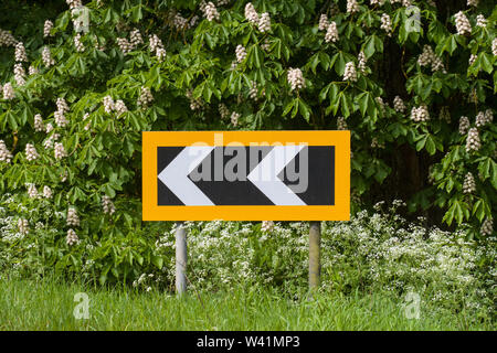 Sharp bend chevron sign on Transfagarasan Road (DN7C also known as ...