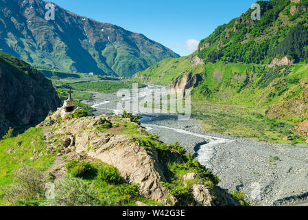 Beautiful landscapes in Adygea, green high mountains, the Belaya river ...