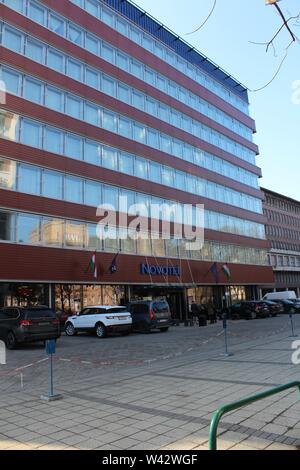 The exterior of the Novotel Budapest Danube hotel, situated on the Buda ...