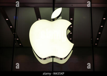 American multinational technology company Apple store seen in Hong Kong ...