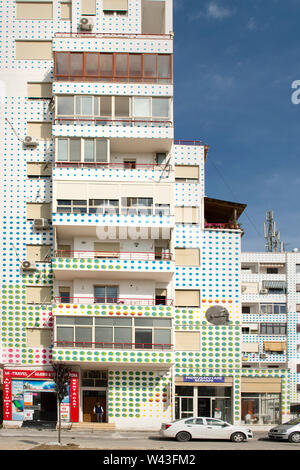 Albania, Balkan Peninsula, Durres, Decorated buildings Stock Photo - Alamy